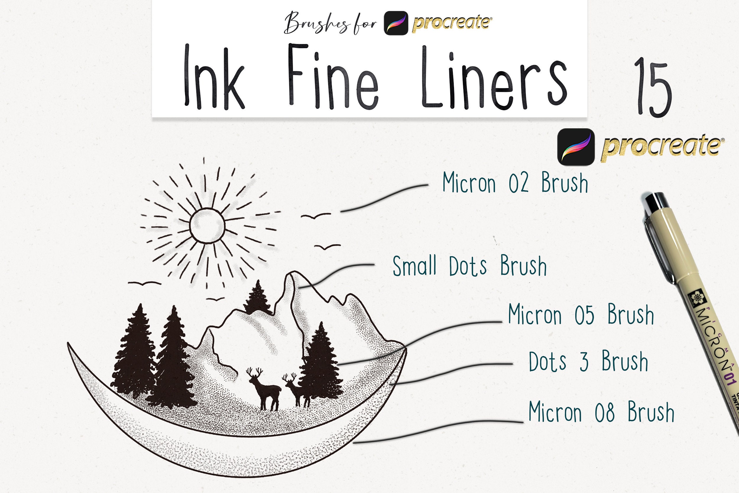 Digital Drawing & Illustration Fine Line Pencils fineline Procreate ...