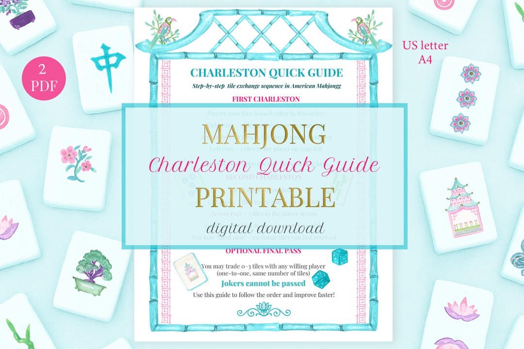 Mahjong Charleston Quick Guide Printable | American Mahjongg Beginner ...