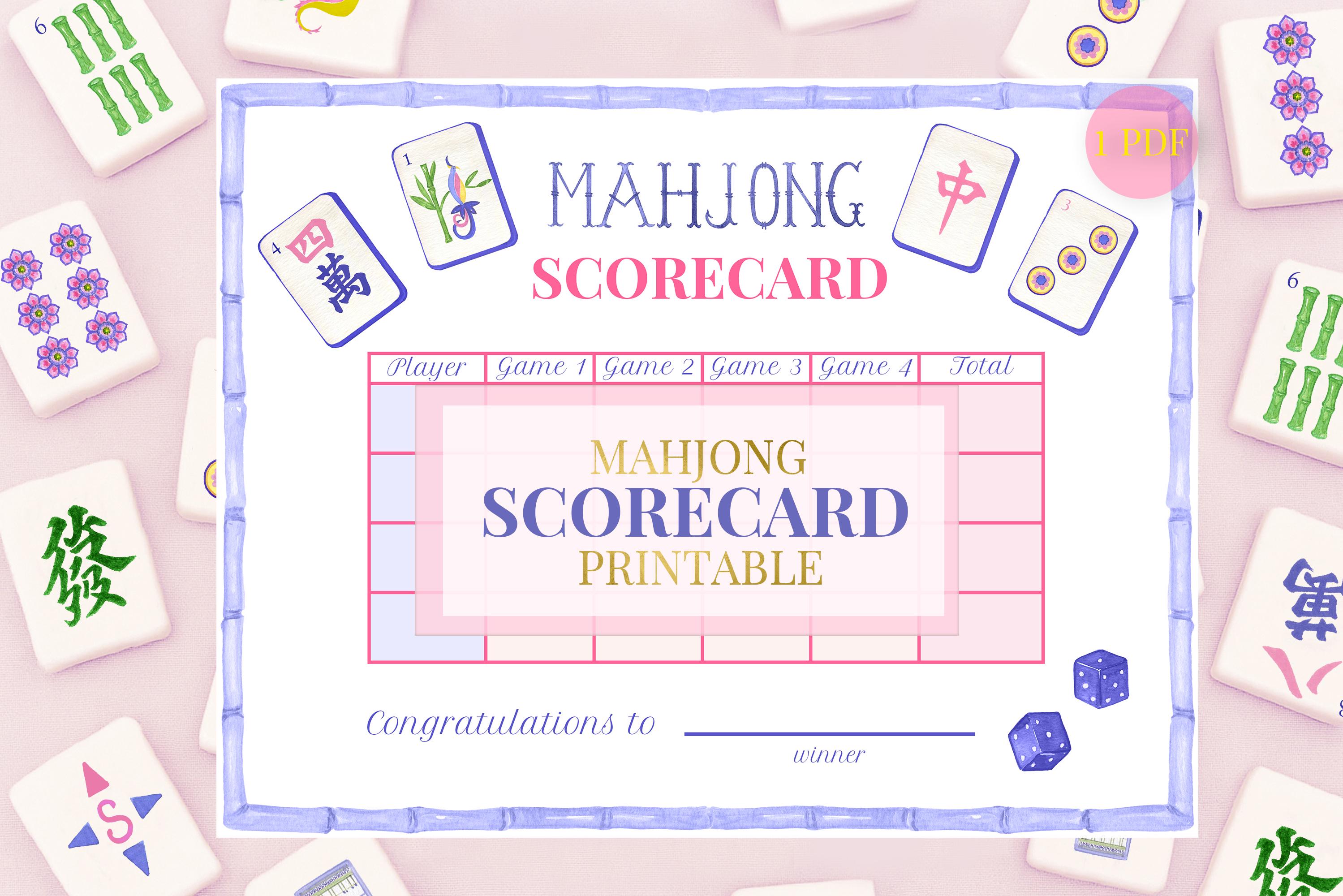 Mahjong Scorecard Printable | American Mahjong Beginner Cheat Sheet ...