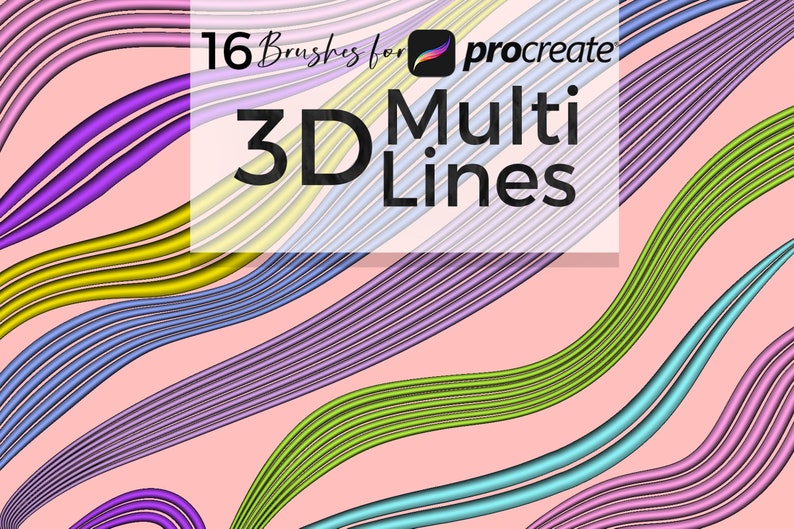 3D Multi Lines Brushes for Procreate. Digital Art. 3D Procreate Brushes ...