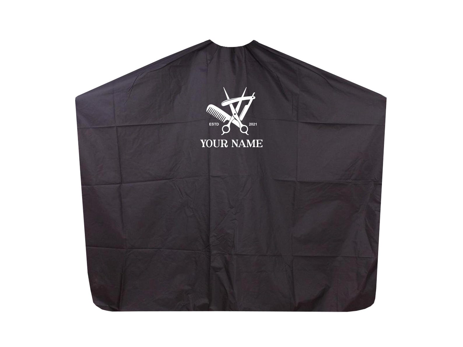 Hair Salon & Barber Cape With Pre-designed Logo. Customizable Text for ...