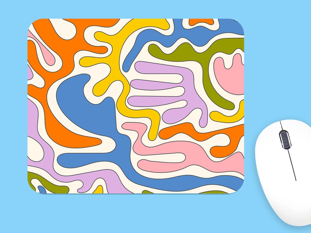 Hand Drawn Abstract Organic Shapes Mouse Pad, Unique Cute Abstract ...