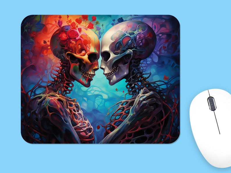 Skeleton Couple Kissing Soft Polyester MOUSE PAD, Premium Printing ...