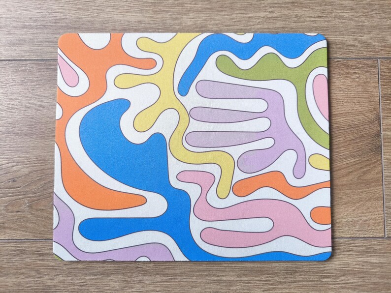 Hand Drawn Abstract Organic Shapes Mouse Pad, Unique Cute Abstract ...