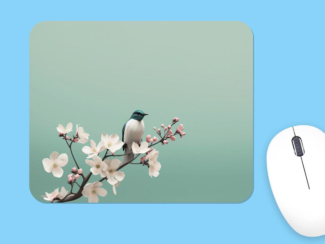 Simple FLOWER & BIRD MOUSEPAD, Soft Polyester Mouse Pad, Premium ...