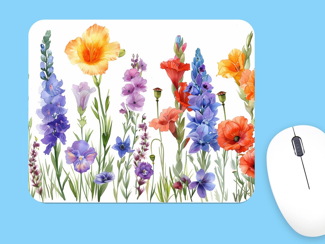 Purple Pink Natural Wild Flowers MOUSE PAD, Soft Polyester Mousepad ...