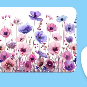 Purple Pink Natural Wild Flowers MOUSE PAD, Soft Polyester Mouse Pad ...