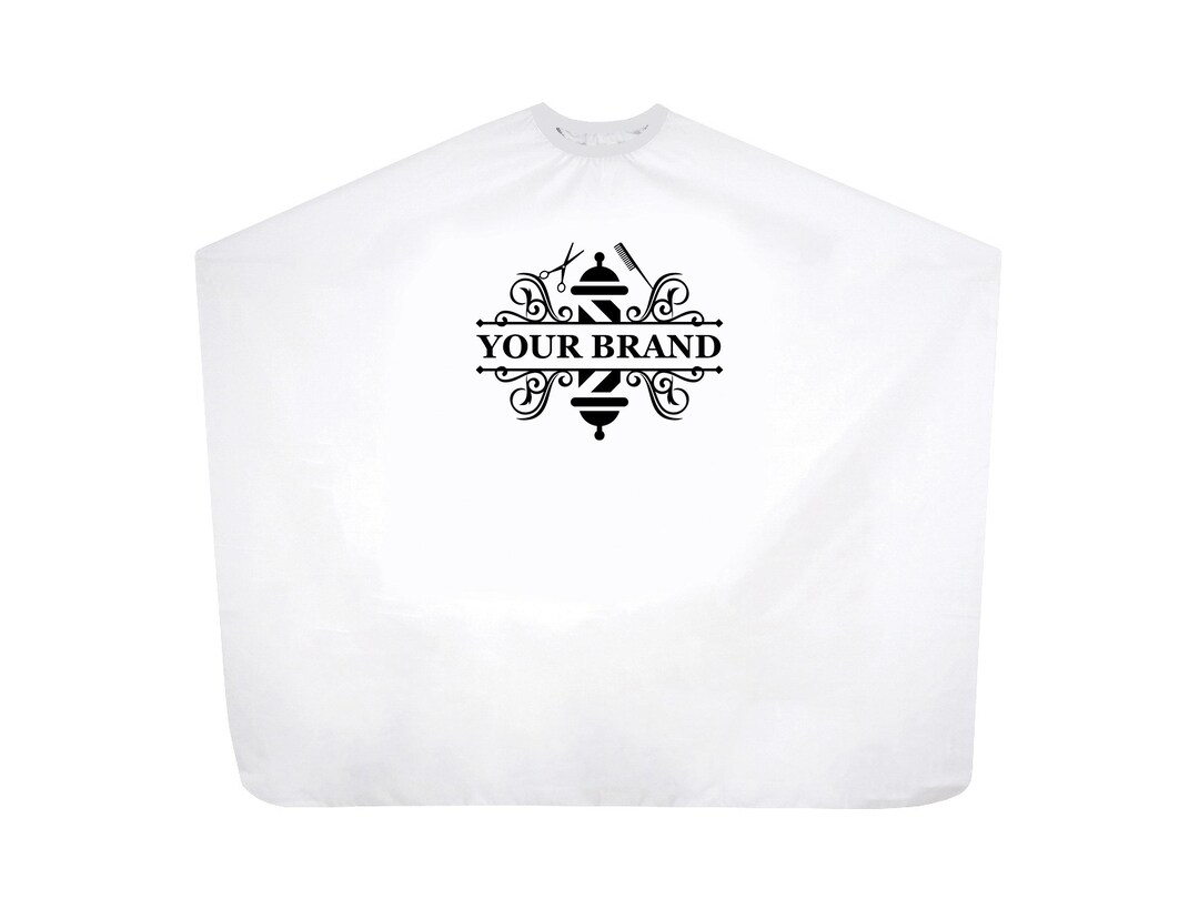 Haircut Cape With Pre-designed Logo Custom Text for Barbers and ...