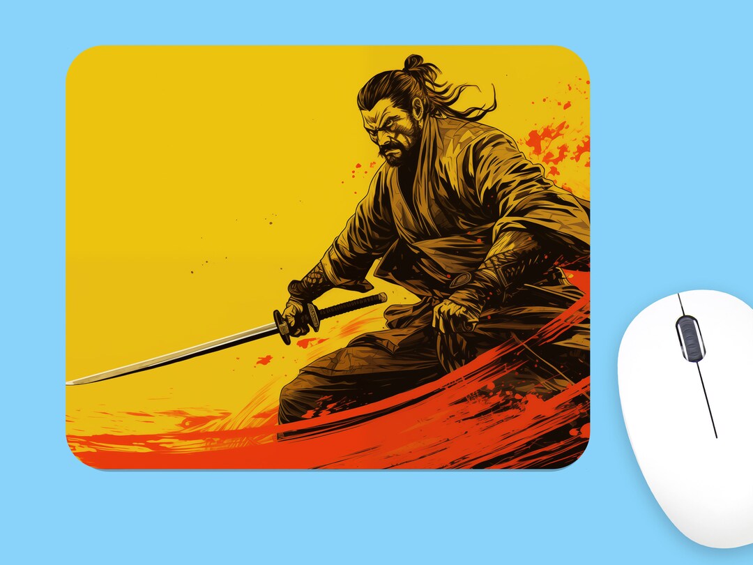 Stylized Samurai MOUSE PAD Soft Polyester, Premium Printing, Long ...