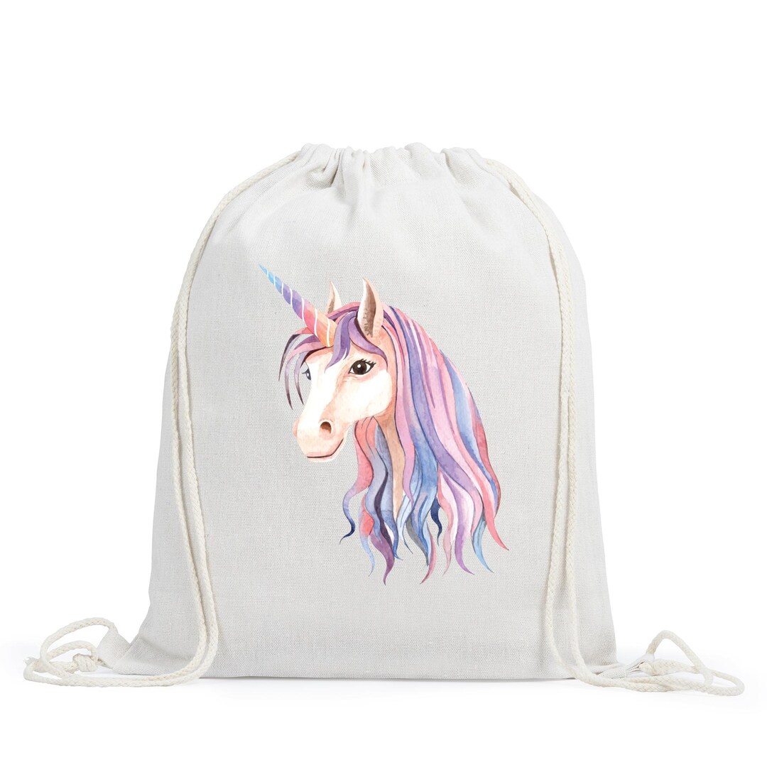 Personalized Unicorn Drawstring Bag, Kids School Bag, Personalized Gym ...