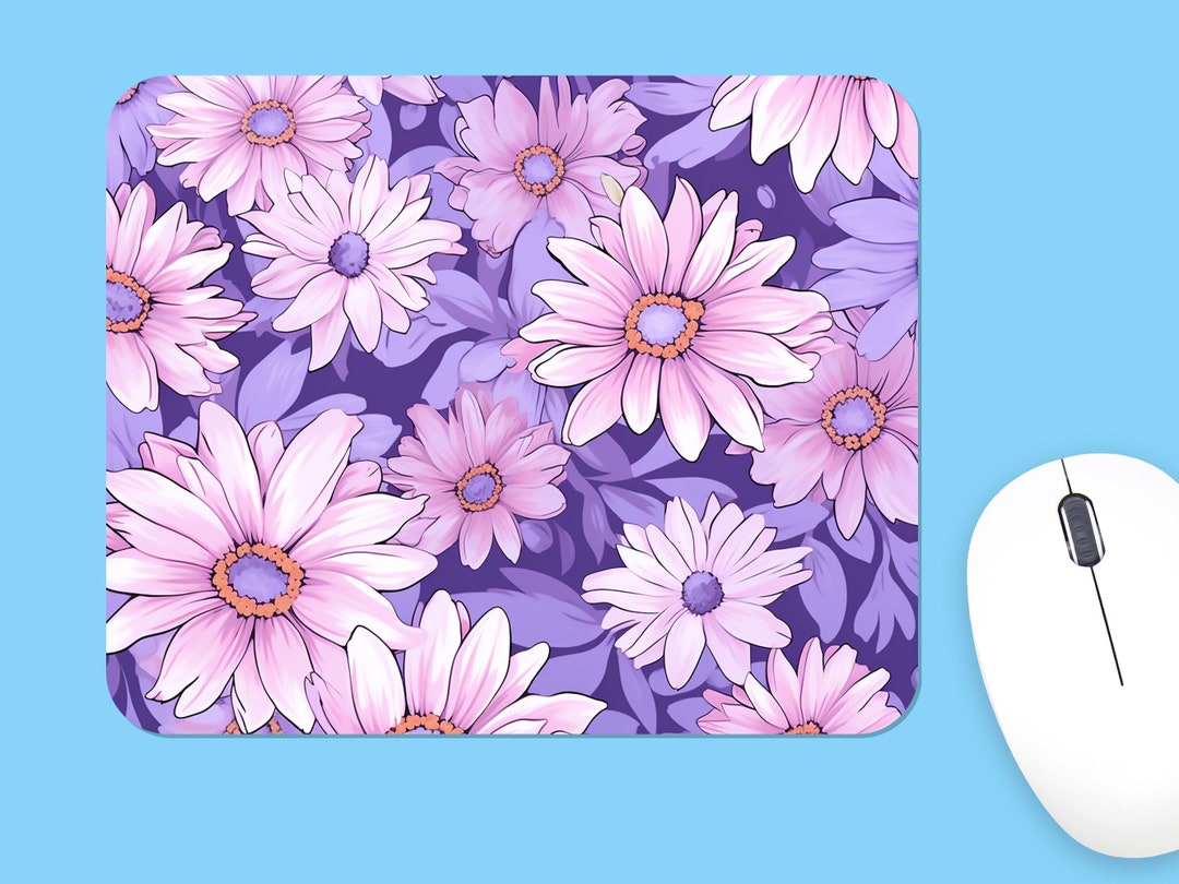 Purple Lilac FLOWERS Polyester Mouse Pad, Premium Printing Mousepad ...