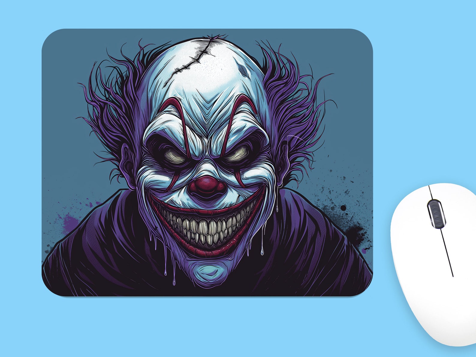 Scary Horror Clown MOUSEPAD Soft Polyester Mouse Pad, Premium Printing ...