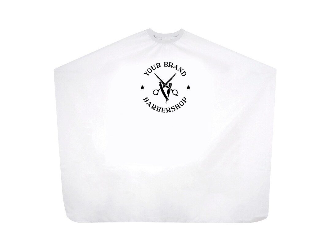 Haircut Cape With Pre-designed Logo - Custom Text for Barbers and ...