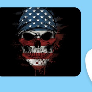 US Flag Skull Military MOUSEPAD Soft Polyester Mouse Pad, Premium ...