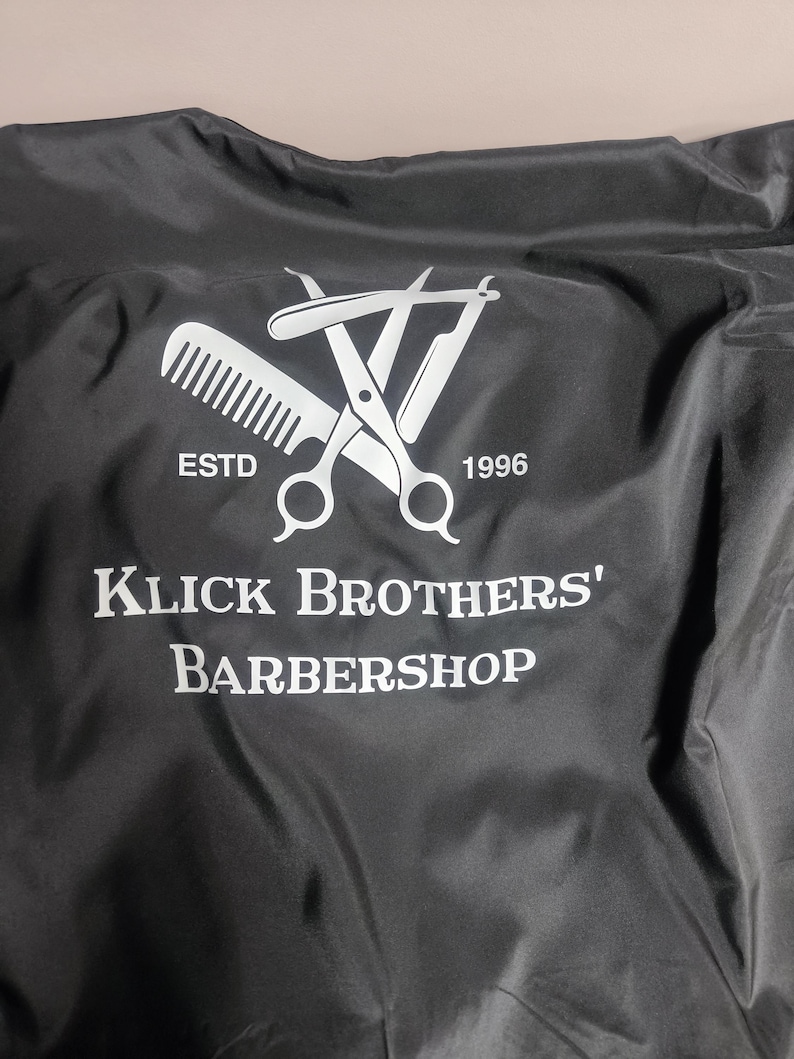 Hair Salon & Barber Cape With Pre-designed Logo. Customizable Text for ...