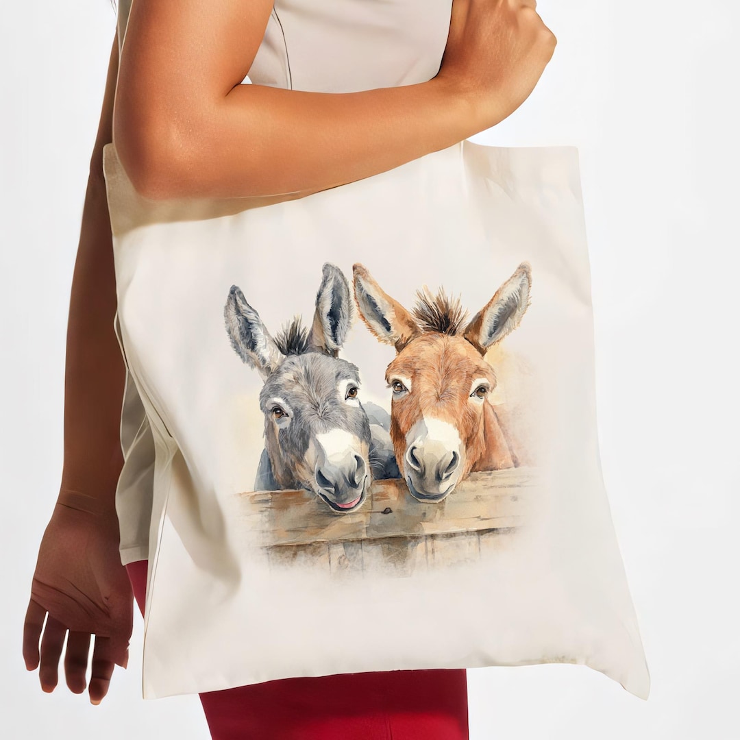 Donkey Tote Shopping Bag – Funny Animal Tote, Farm Animal Gift ...