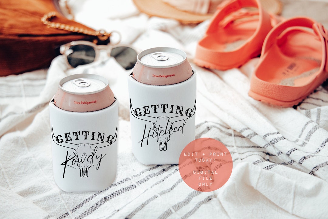 Getting Rowdy Bachelorette Party Bridesmaid Koozie Wedding Digital ...