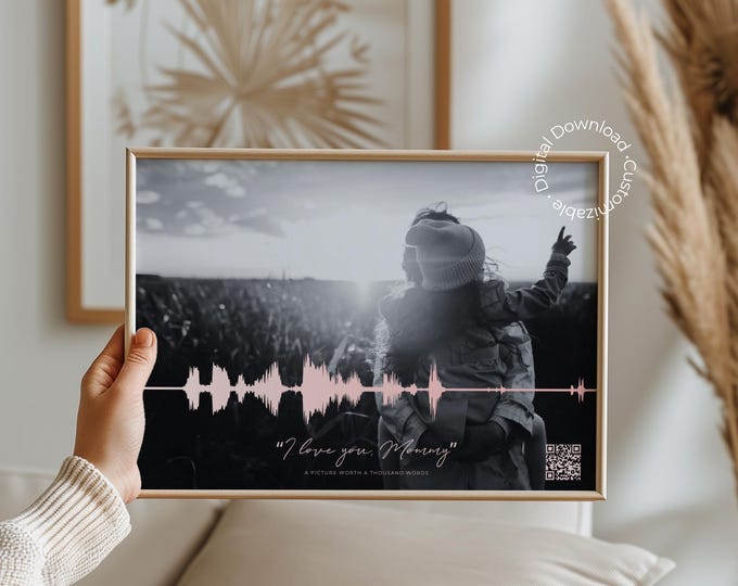 Customizable Sound Wave Memorial Photo | Personalized Keepsake | Unique ...