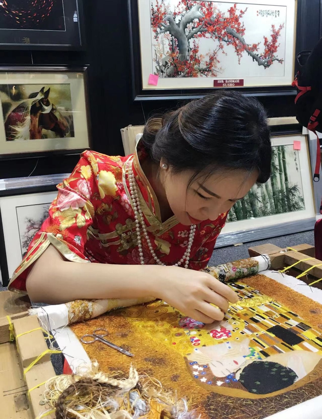 King Silk Art Handmade Embroidery Klimt the Kiss 35067 - Etsy Canada