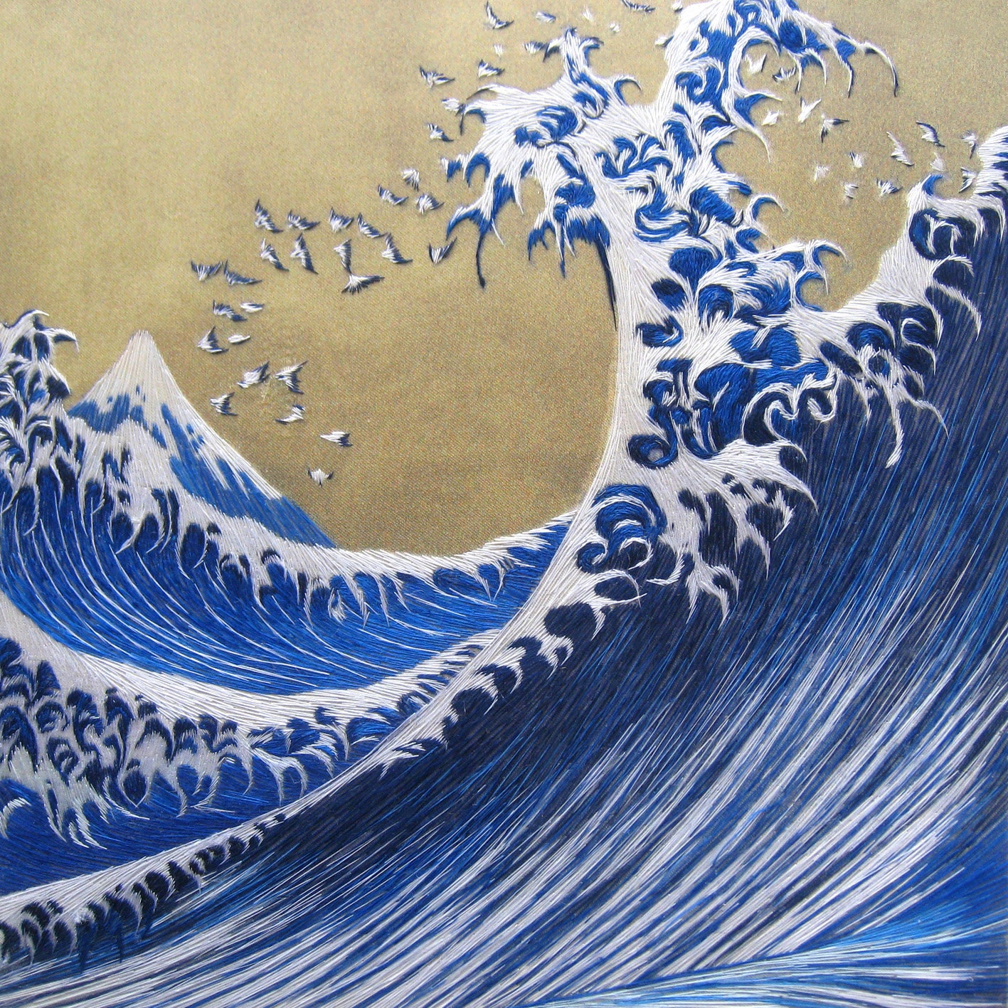King Silk Art Handmade Embroidery Ocean Waves 37131 - Etsy