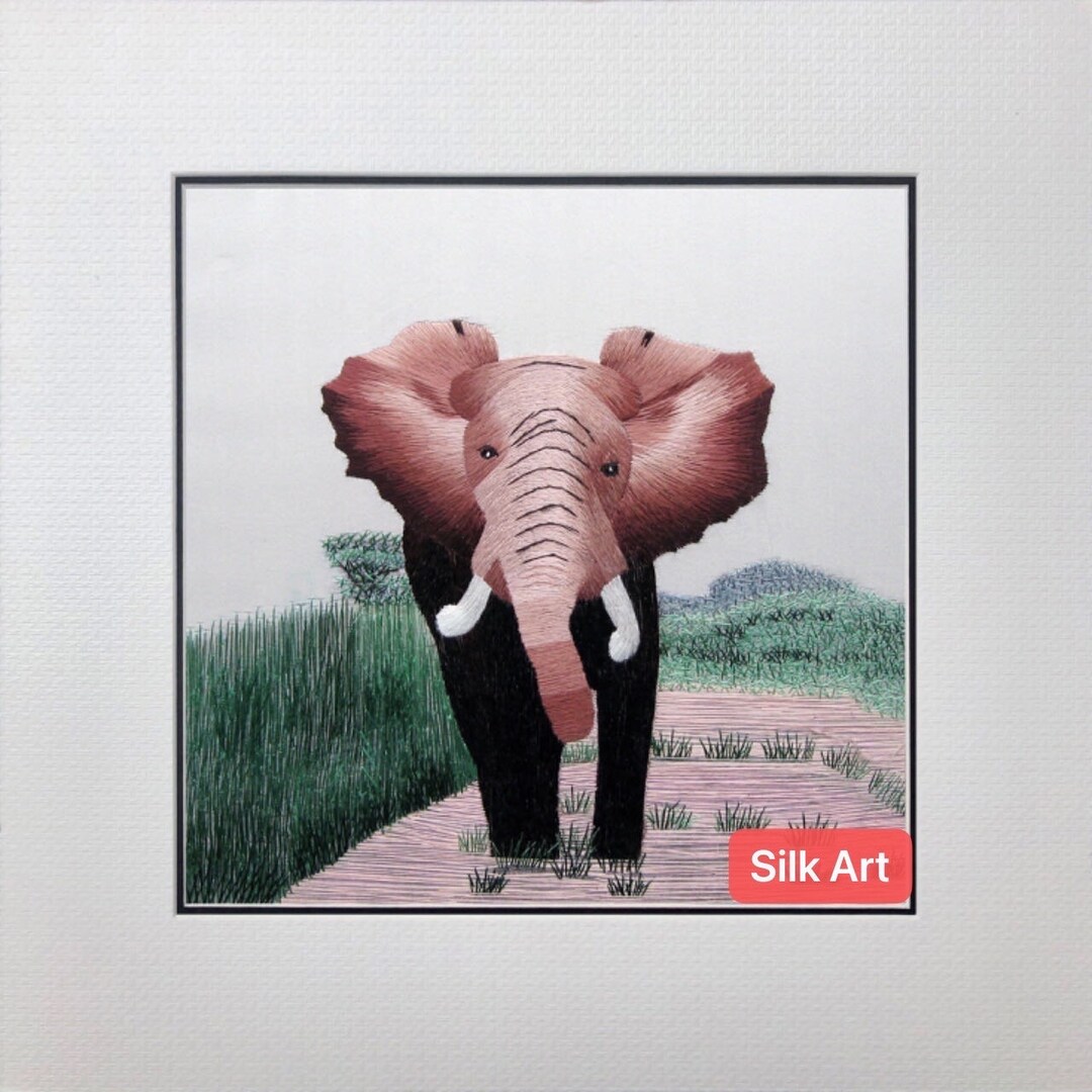 King Silk Art Handmade Embroidery Elephant 34092 - Etsy