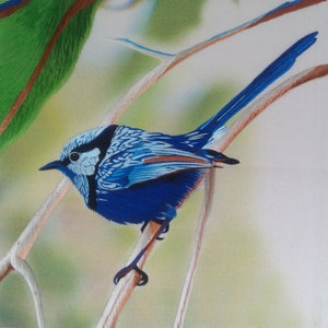 King Silk Art Handmade Embroidery Wildlife Bird Blue Wren 31107 - Etsy