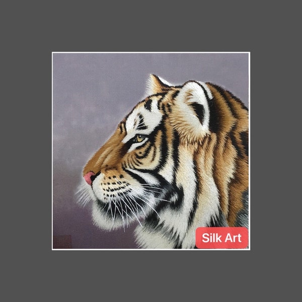 Tiger Silk Painting - Etsy