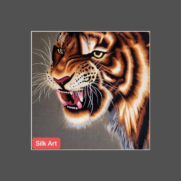 Tiger Silk Painting - Etsy