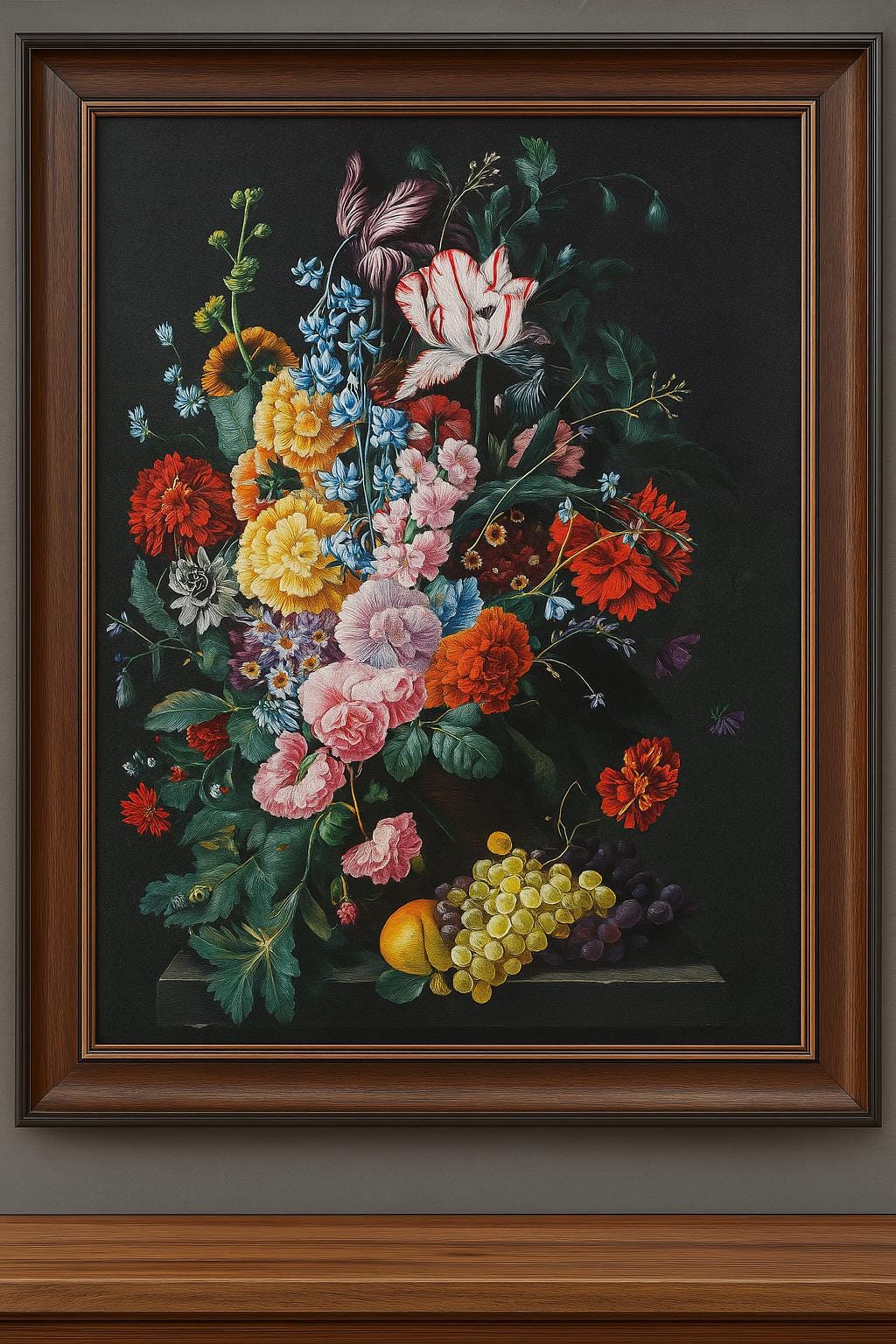 Custom Floral Silk Art: Handmade Embroidery, Dutch Golden Age Style - Etsy