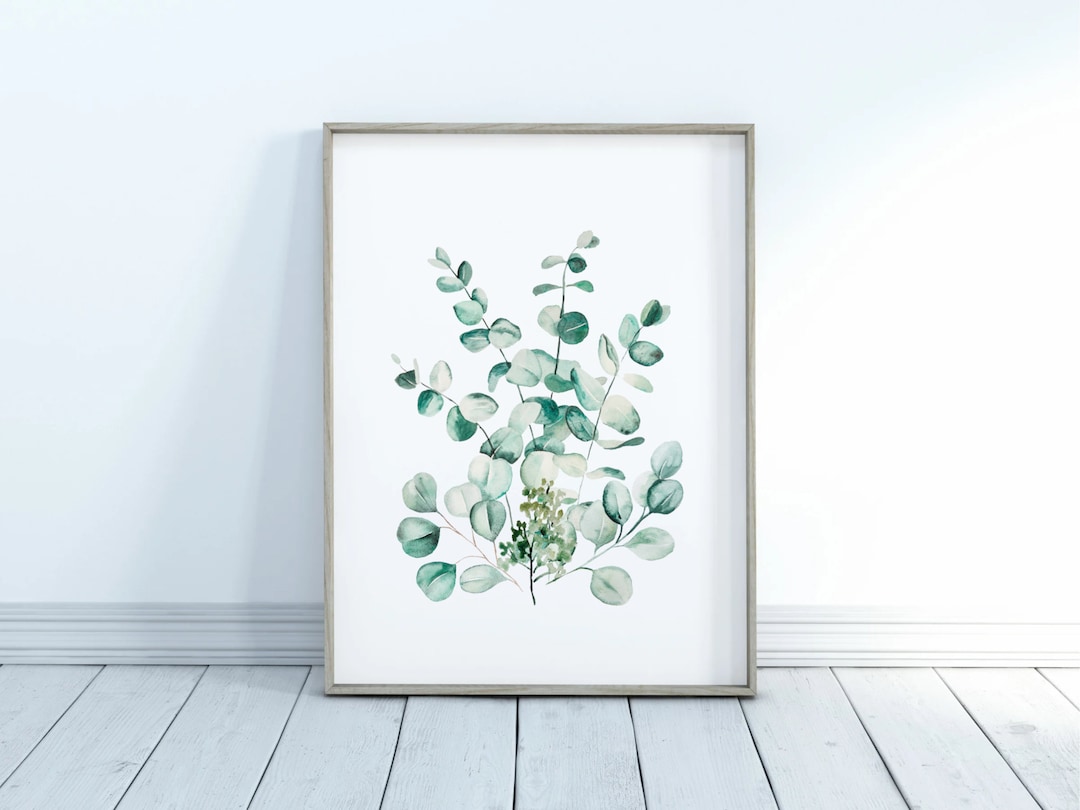 Printable Eucalyptus Watercolor Art Floral Decor Digital Art Botanical ...