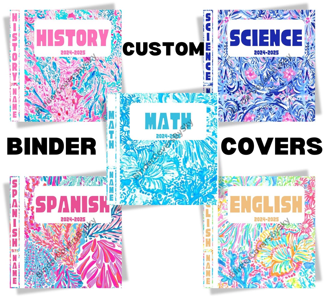 Printable Personalized Binder Covers and Spines, Cute, Preppy, Back-to ...