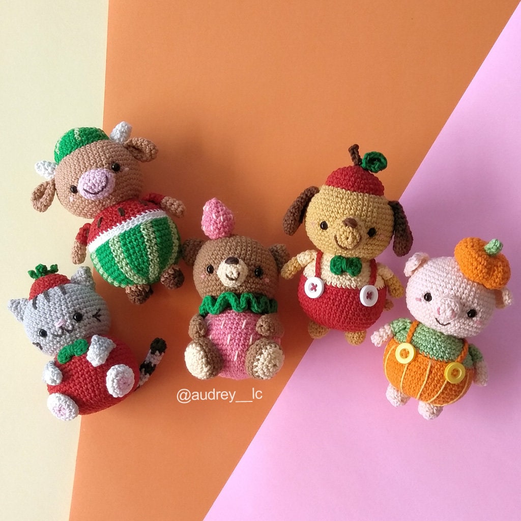 Fruity Pocket Friends Collection Crochet Pattern - Etsy