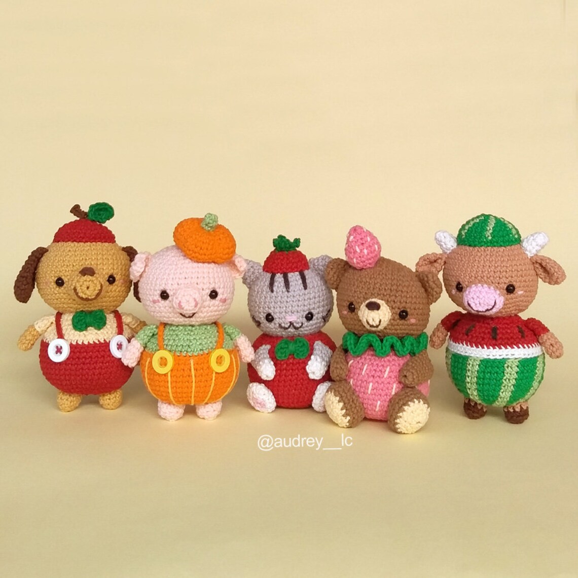Fruity Pocket Friends Collection Crochet Pattern - Etsy