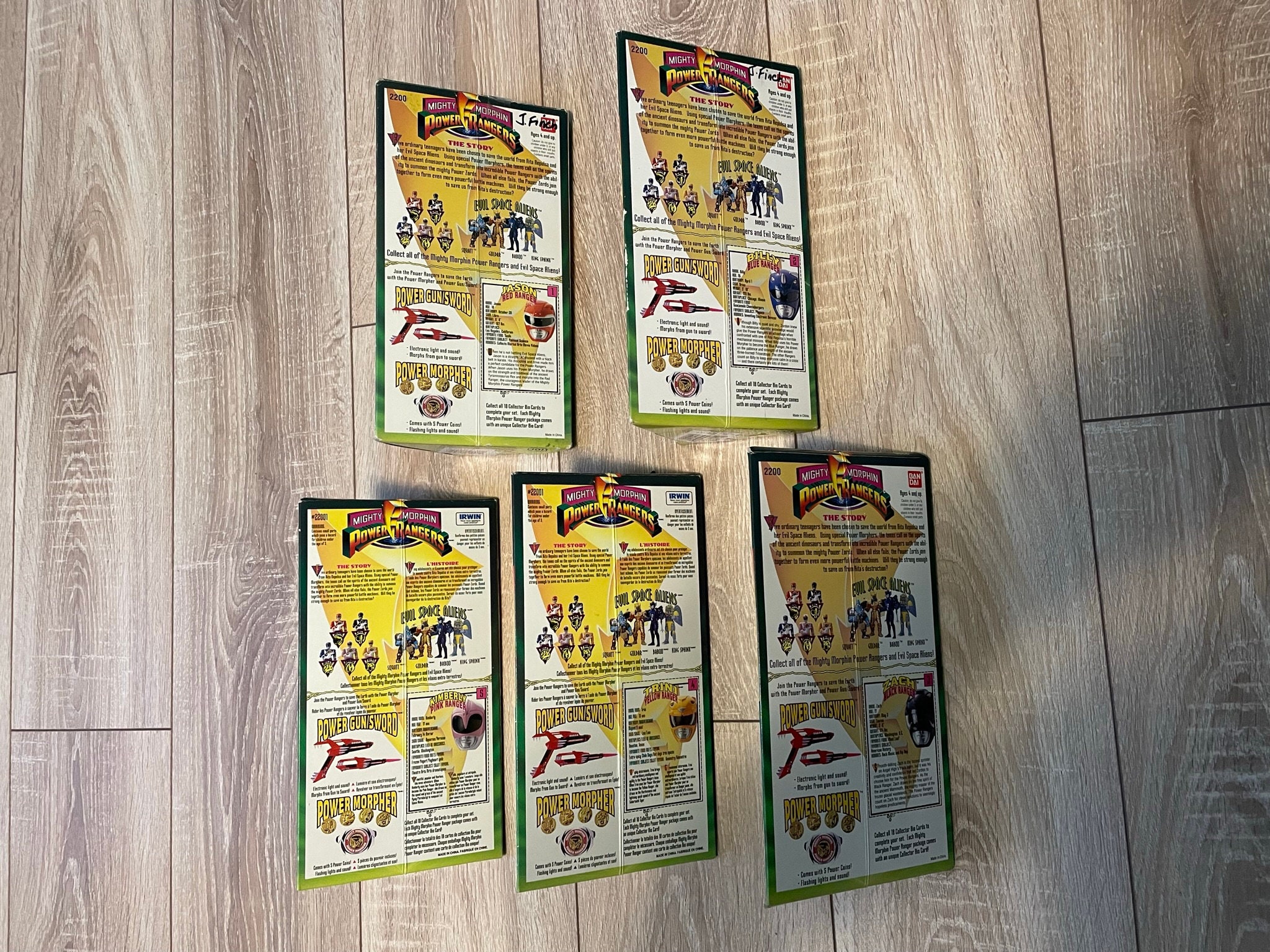 1993 Bandai Irwin Mighty Morphin Power Rangers Figurines set of 5 - Etsy