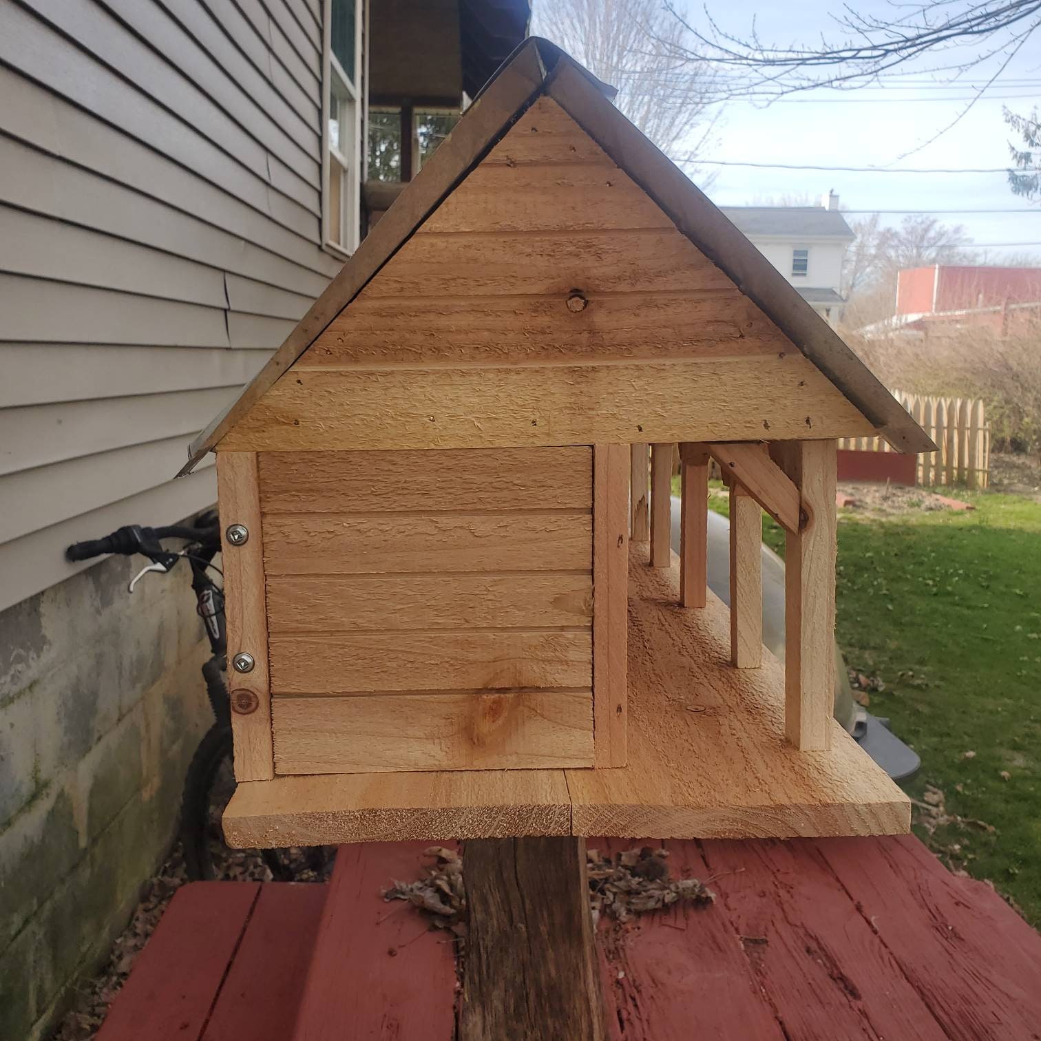 Birdhouse Large Four Bed Farmhouse Purple Martin Home Cabin Nest Bird ...