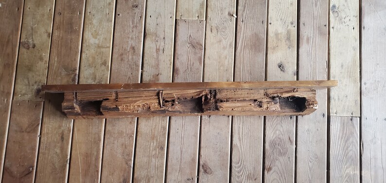 Unique Hand Hewn Barn Beam Shelf From Driftwood - Etsy