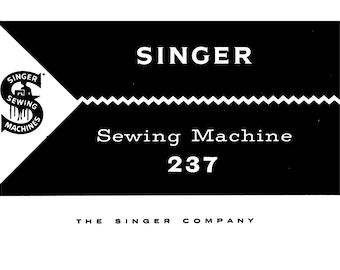 Singer Sewing Service Manual 237 Digital PDF Download - Etsy