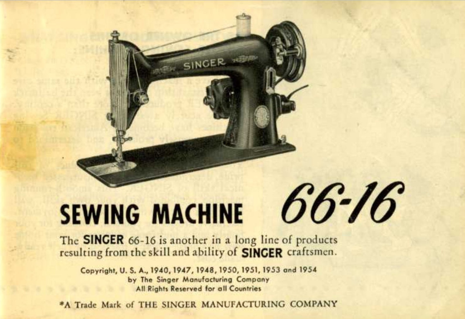 Singer 66-16 ELECTIC Sewing Machine Digital Manual - Etsy