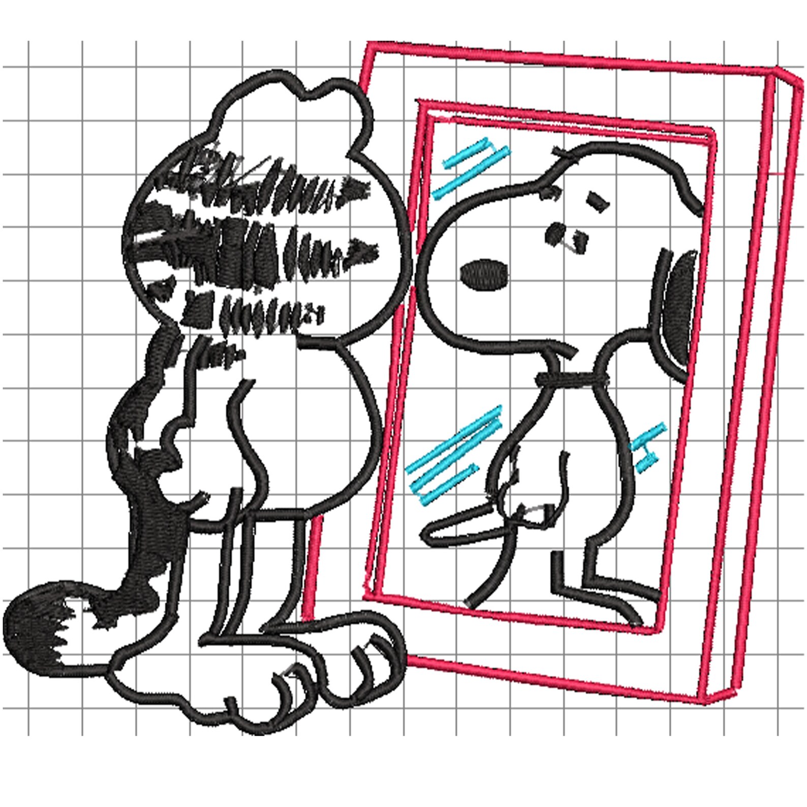 Sarcastic Machine Embroidery Design of Snoopy and Garfield, Vintage ...