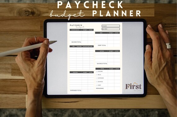 Paycheck Budget Planner Digital Download Minimalistic | Etsy
