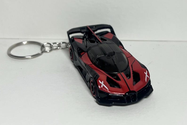 Hot Wheels Bugatti Bolide red/blk Keychain - Etsy