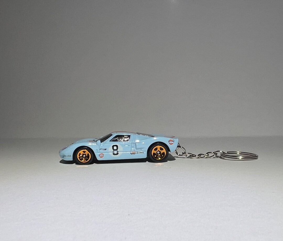 Hot Wheels Ford GT40 gulf Keychain - Etsy