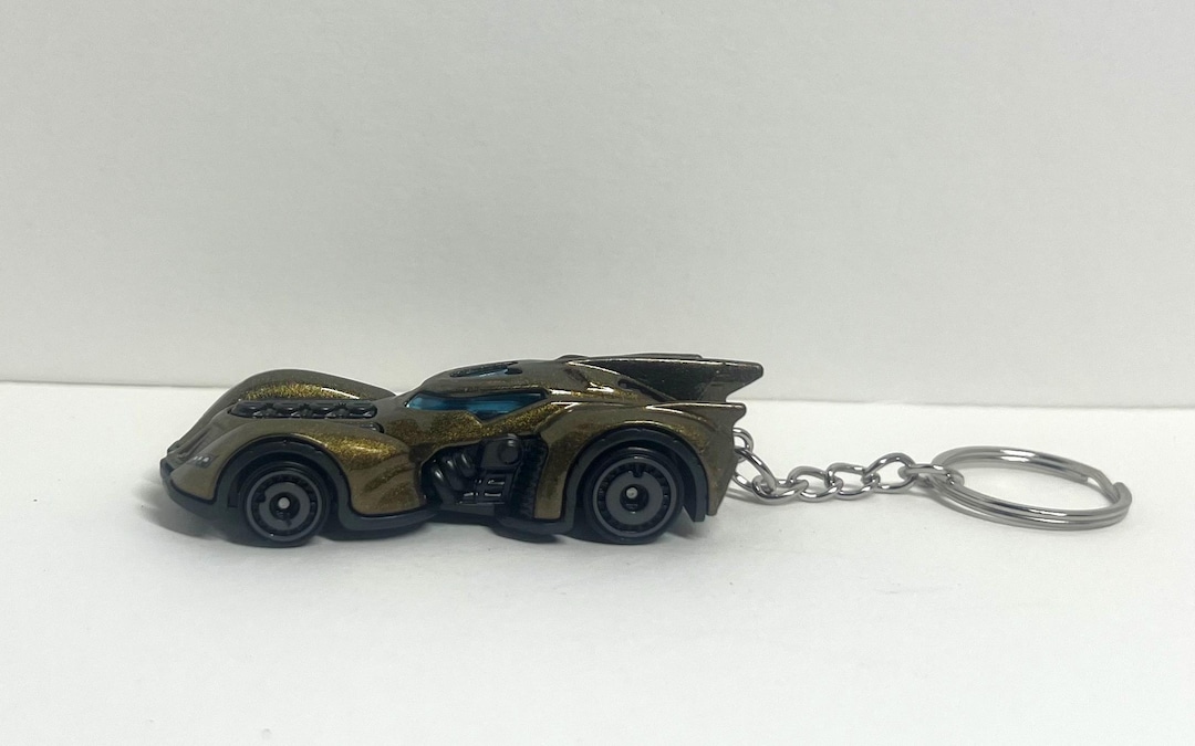 Hot Wheel Arkham Asylum Batmobile (gold) Keychain - Etsy