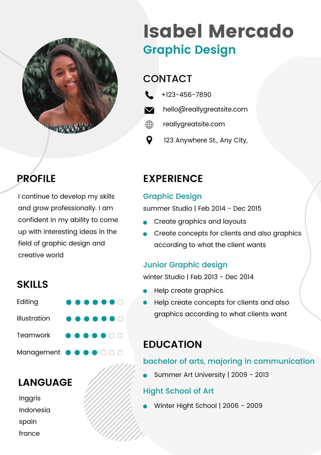 Modèle De Cv Professionnel Pour MS Word Modèle De CV Moderne - Etsy