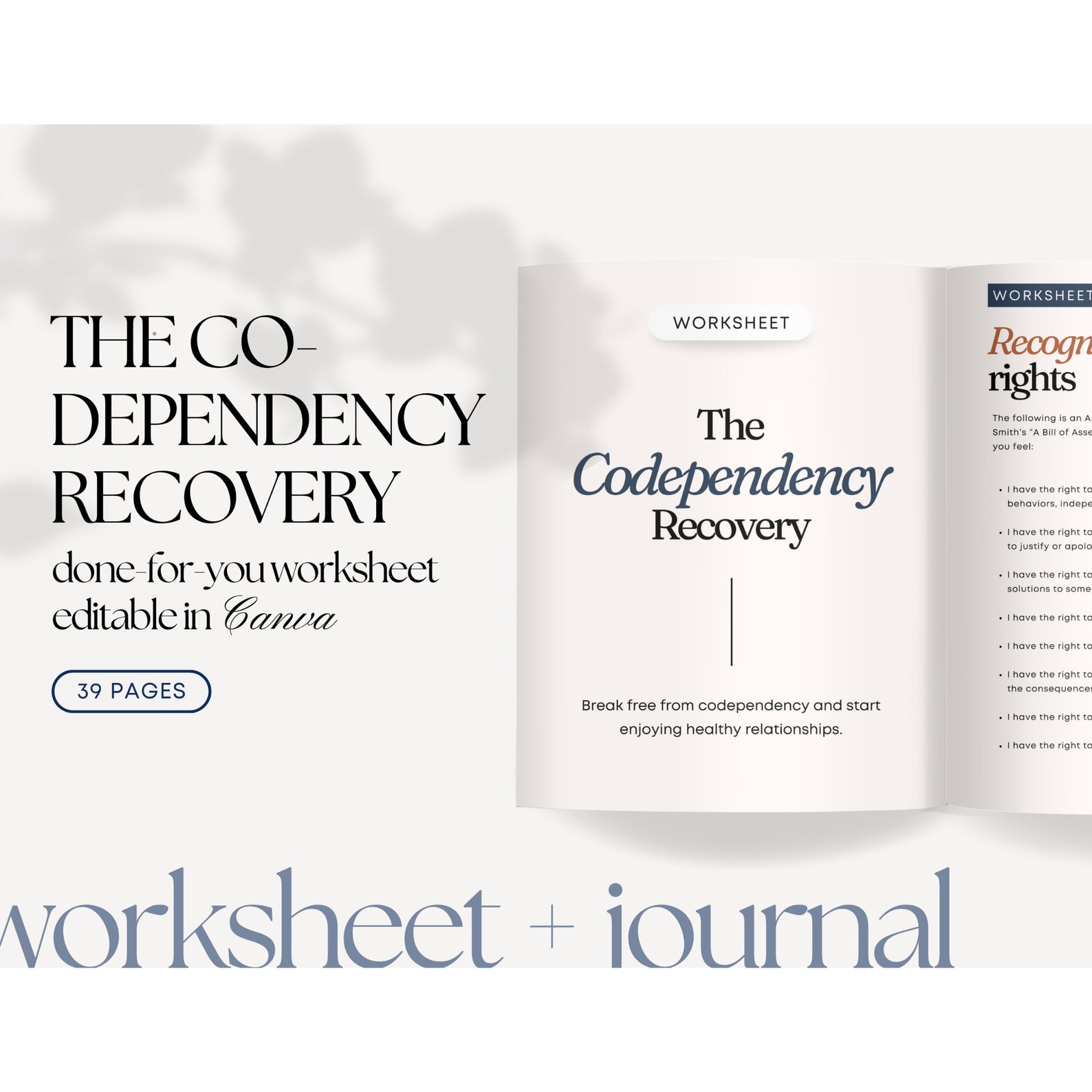 The Codependency Recovery Worksheet | Healthy Boundaries Workbook ...