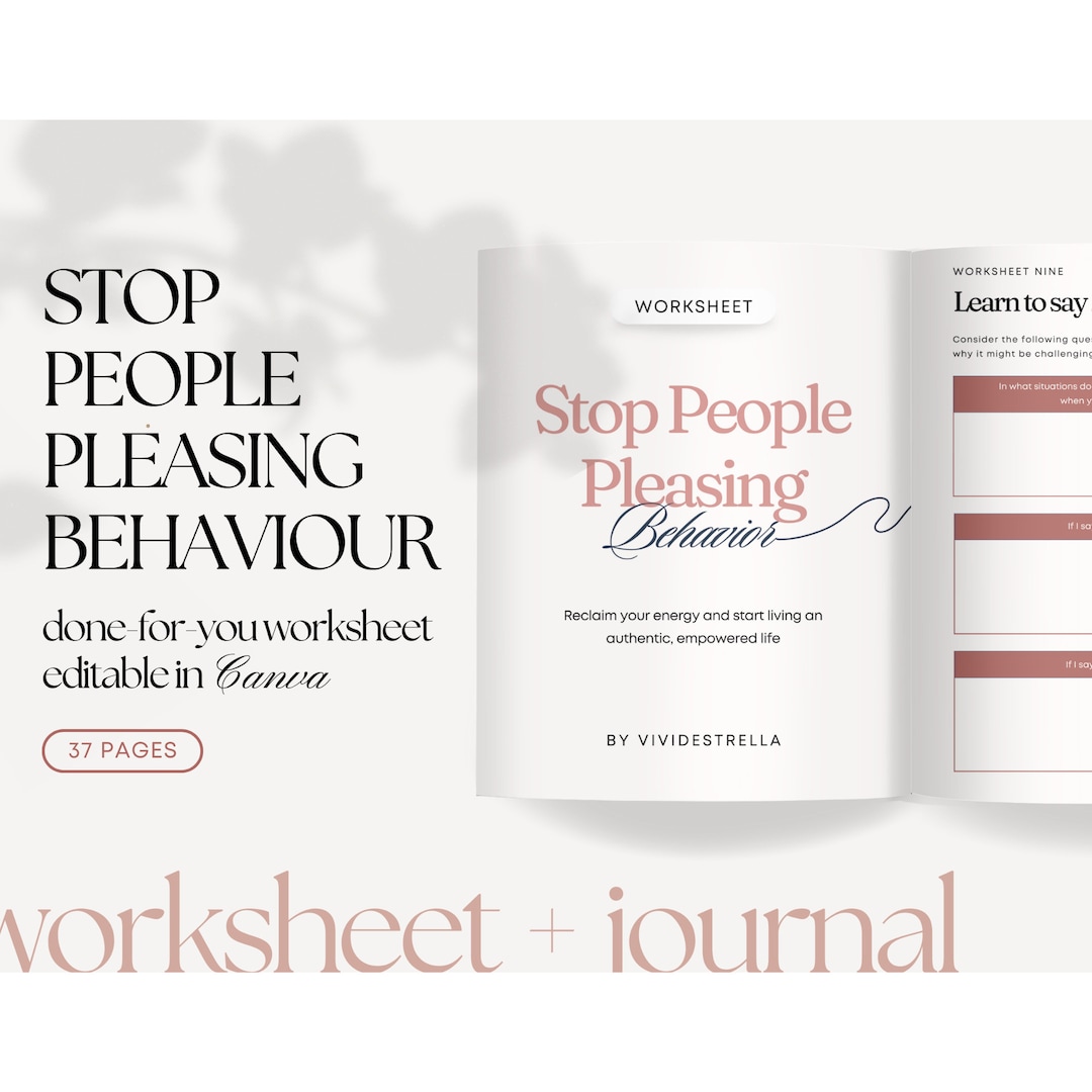 Stop People Pleasing Worksheet | Healthy Boundaries Workbook | Setting Boundaries | Boundaries ...