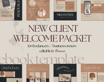 Blue Bookkeeping Client Welcome Packet Template | Canva Template | New Client Service Guide ...