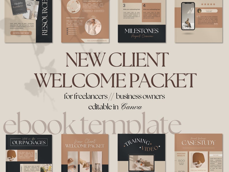 Client Welcome Packet Template Canva Welcome Packet Client Guide Services Guide Client ...