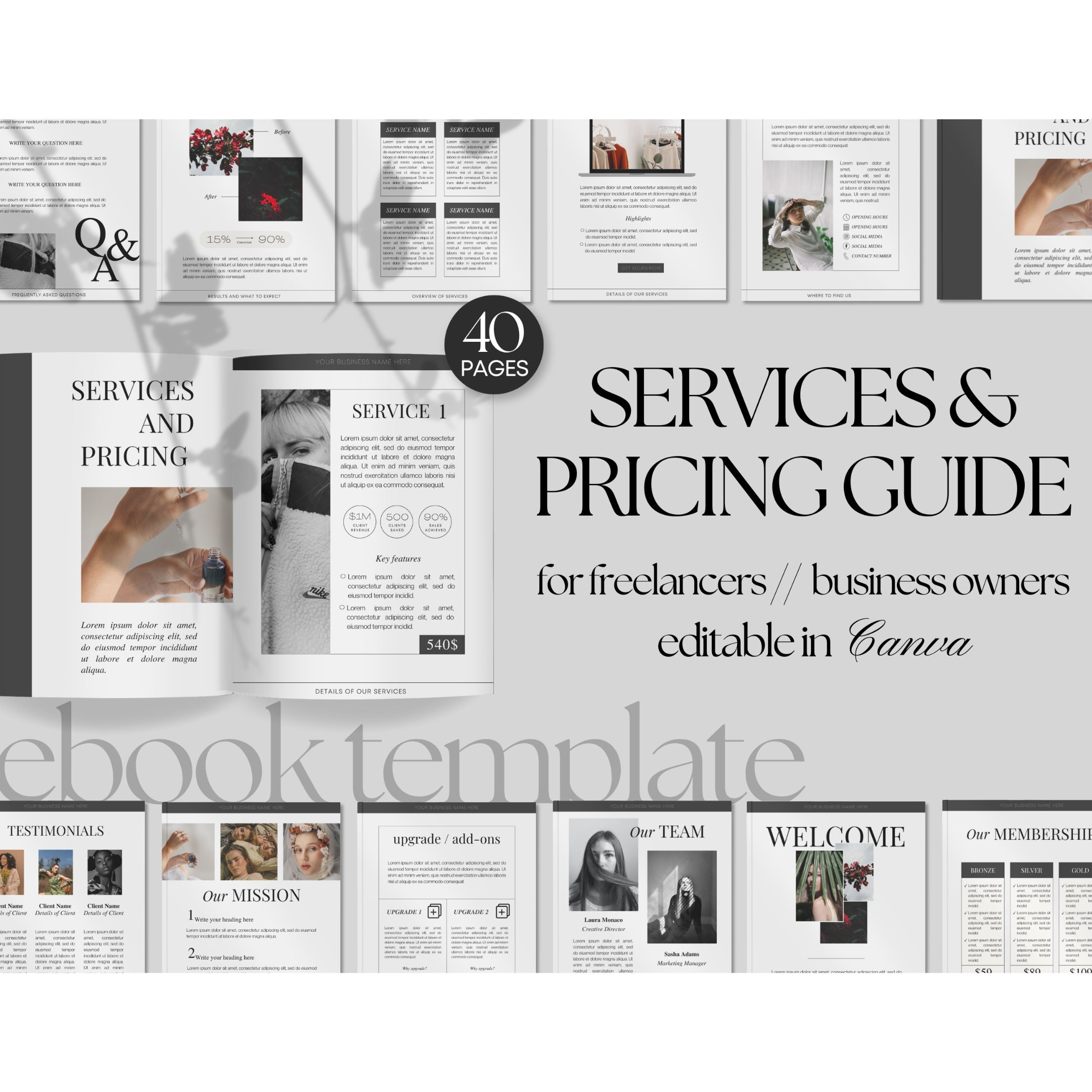 Services and Pricing Guide Template Canva | Client Welcome Packet ...