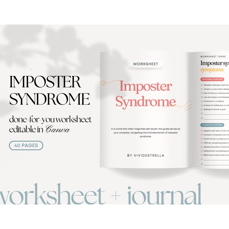 Imposter Syndrome Worksheet | Done for You Workbook | Done for You ...